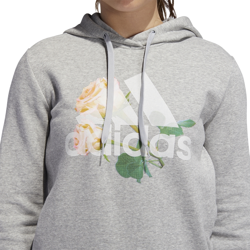 Adidas Athletics Floral Badge of Sport Hoodie (grey)