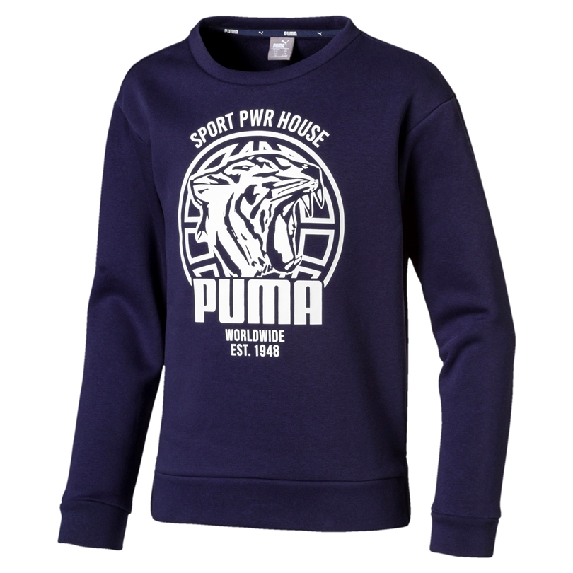 Puma Alpha Graphic Crew FL (peacoat) - Manelsanchezstyle.com
