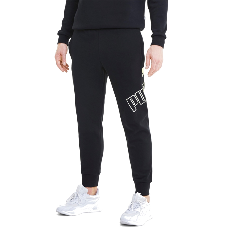 Puma Big Logo Pants FL (black/white) - Manelsanchezstyle.com