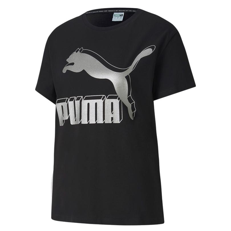 Puma Classics Logo Tee W (black/metallic)