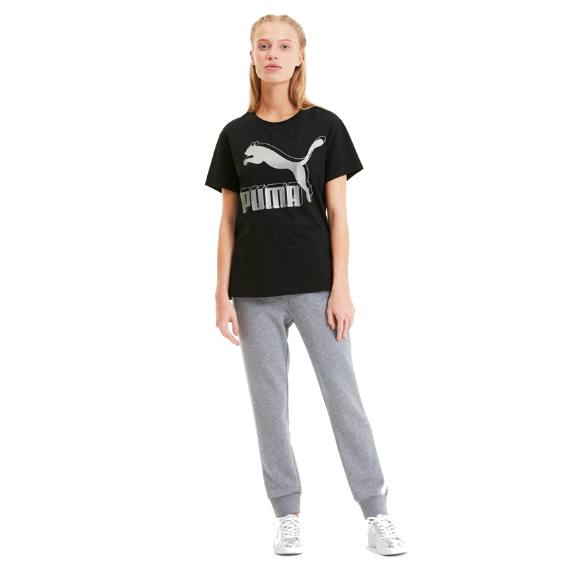 Puma Classics Logo Tee W (black/metallic)