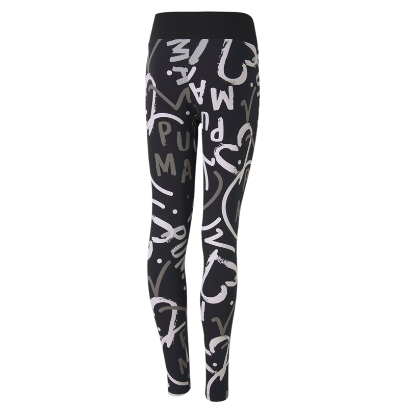 Puma Girls Alpha Aop Leggings Black Aop