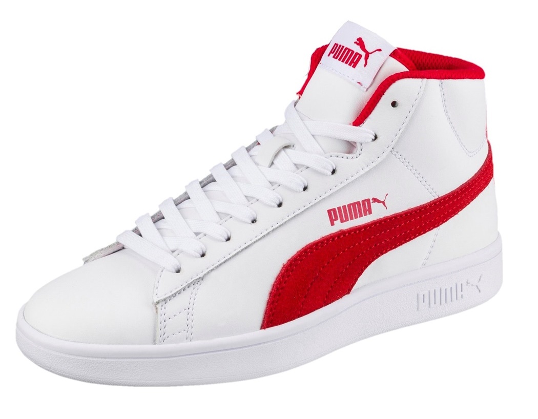 Puma Smash V2 Mid L Junior (white/red)